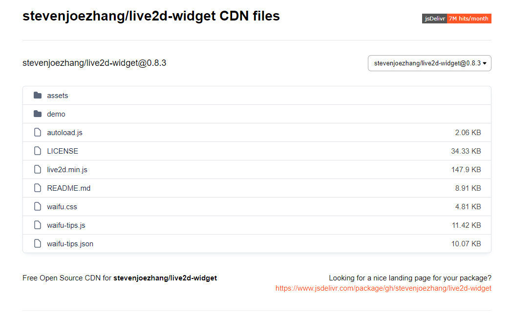 live2d-widget看板娘 - 小宅博客